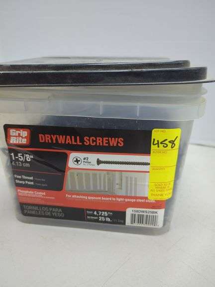 Tub of 1-5/8" Drywall Screws - H.K. Keller