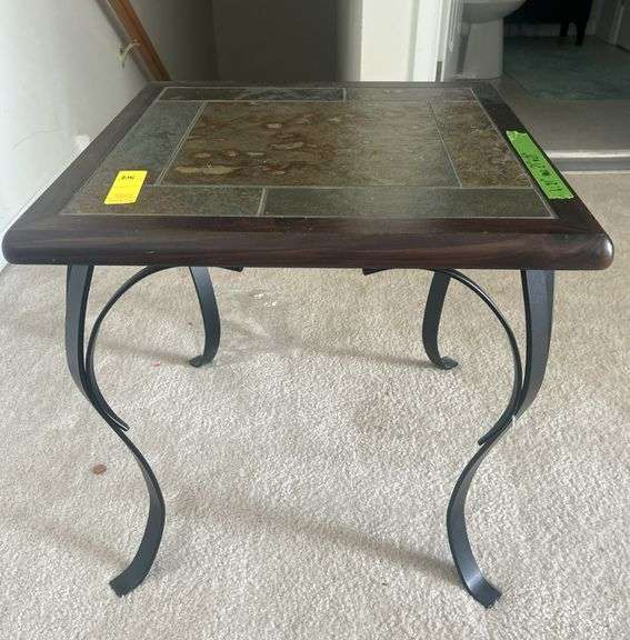 Tile Top Side Table with Metal Legs - H.K. Keller