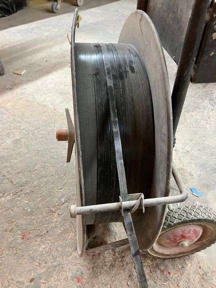 Portable Cart with Spool of Plastic Banding - H.K. Keller