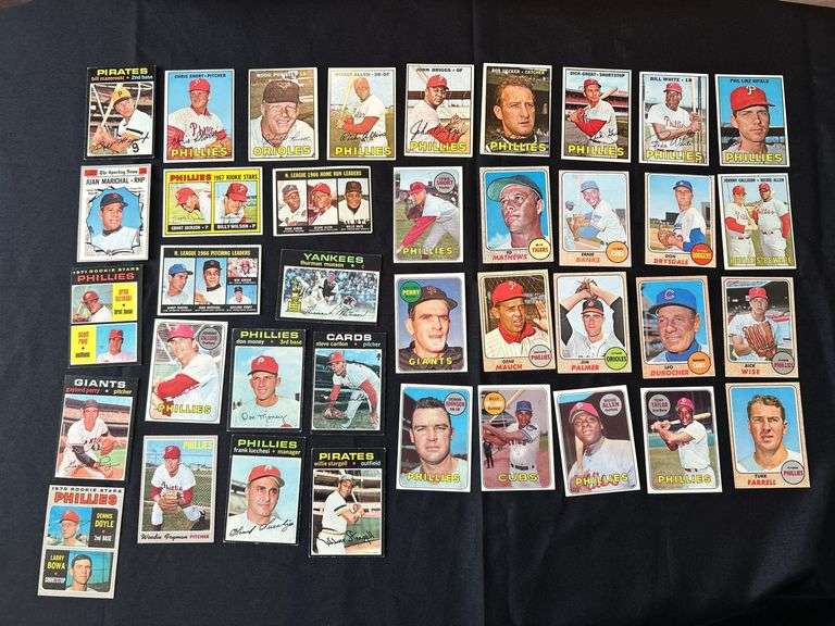 Vintage 1950s–1960s Baseball Card Collection – 42 Cards – Phillies ...