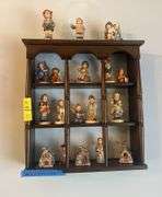 Goebel and Hummels Figurines with Display Shelf - H.K. Keller