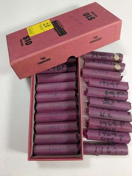 Rolled Penny Coins from 1959 to 1964 - H.K. Keller