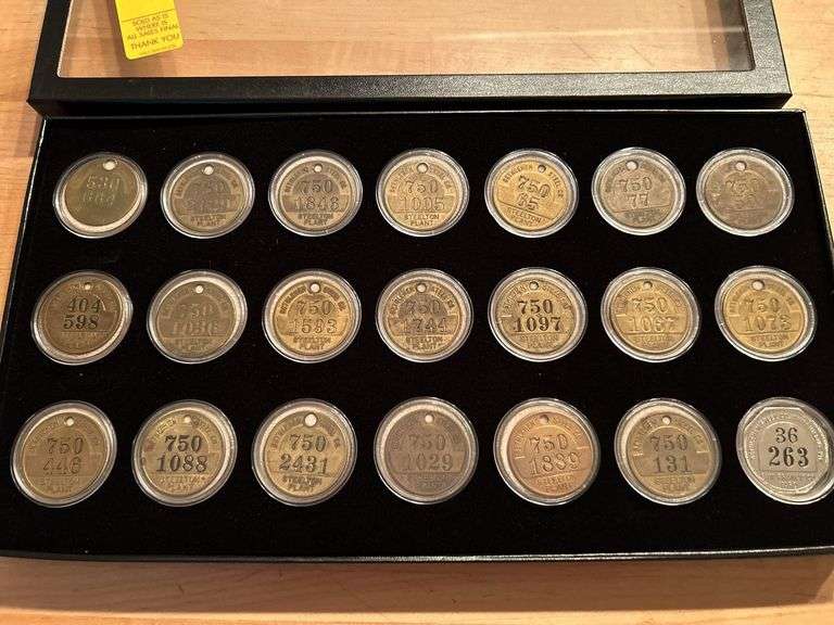 Vintage Brass Bethlehem Steel Check Tags - H.K. Keller