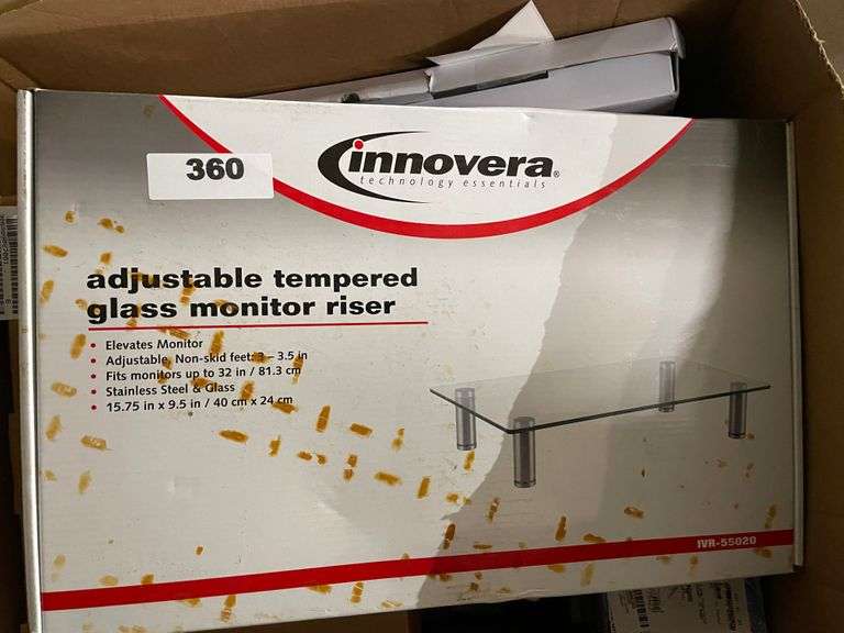 GLASS MONITOR RISER - Dallas Online Auction Company