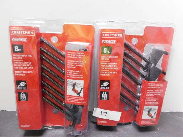 CRAFTSMAN VERSATRACK 8PC. CORDED POWER TOOL PEG HOOK, 20LBS MAX LOAD ...