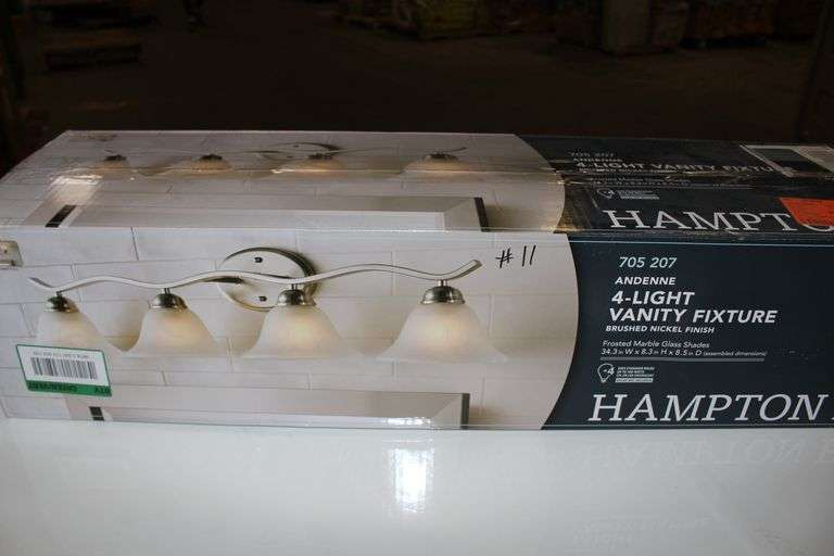 Hampton Bay Andenne 4-Light Brushed Nickel Bath Vanity Light 705207 ...