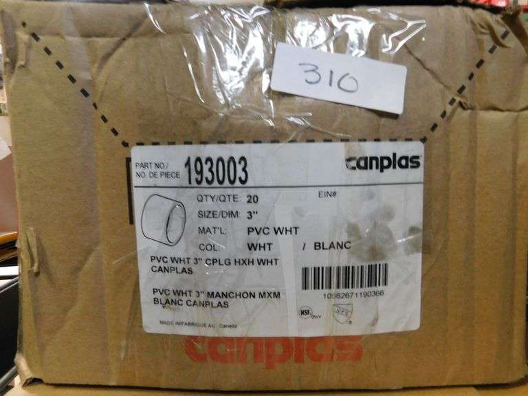 CANPLAS 193003 3" WHITE PVC CPLG HXH CONNECTORS 20 IN BOX - Dallas ...