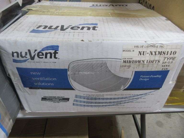 NEW! NUVENT NU-NXMS110 VENTILATION FAN - Dallas Online Auction Company