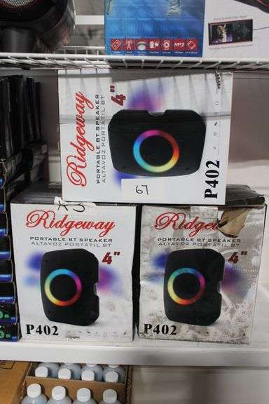 BRAND NEW RIDGEWAY PORTABLE BLUETOOTH SPEAKER 4" MODEL NO P402 - Dallas ...