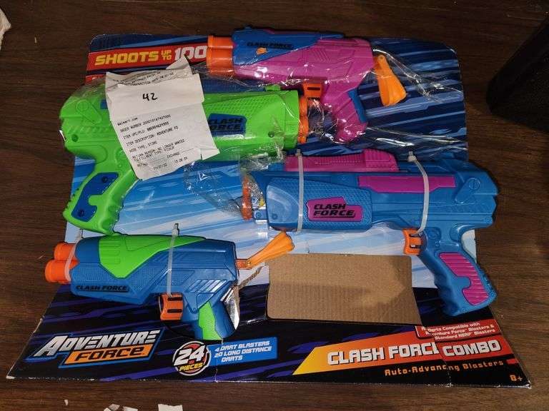Adventure Force Clash Force Combo 4 Pack Dart Blaster Set 24 Pieces ...