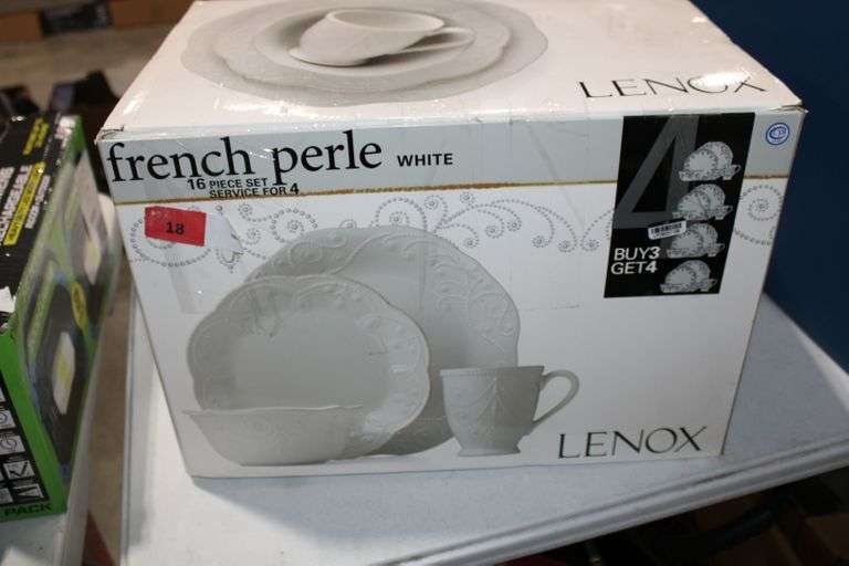 Lenox French Perle 16-Piece Dinnerware Set In White[ Condition:Open Box ...