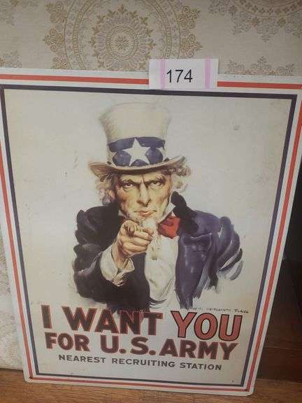 VINTAGE ARMY RECRUITING SIGN, CIRCA 1950'S-60'S - Dallas Online Auction ...