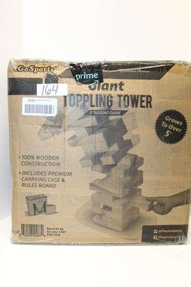 GOSPORTS GIANT WOODEN TOPPLING TOWER WITH BONUS RULES, AND GAMEBOARD ...
