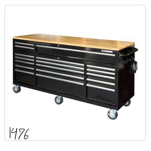 [MSRP: 1047.0] Husky 72 in. W x 24 in. D Standard Duty 18-Drawer Mobile ...