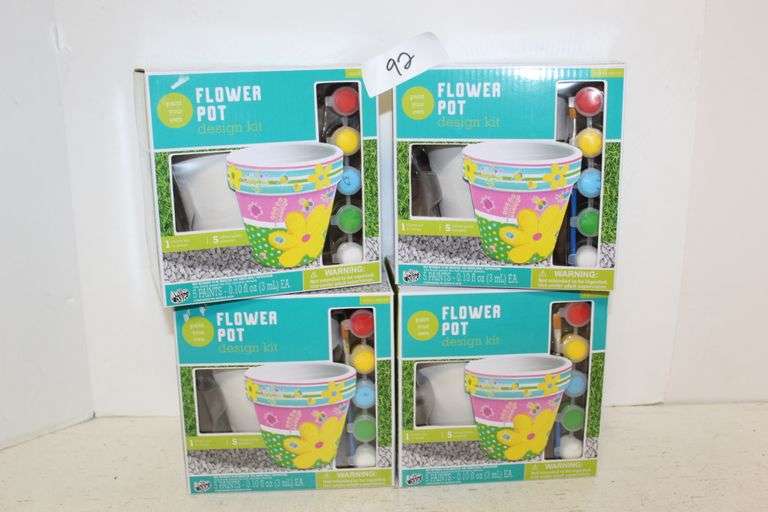 PAINT YOUR OWN FLOWER POT DESIGN KIT INCLUDES 1 FLOWER POT AND 5 PAINTS ...