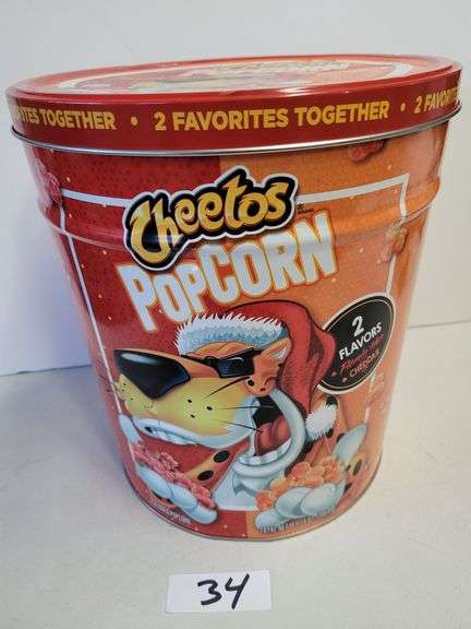 Cheetos popcorn tin bucket - Dallas Online Auction Company