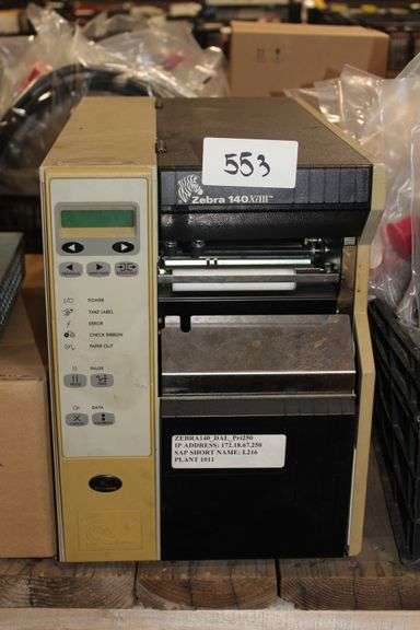 ZEBRA THERMAL BARCODE LABEL PRINTER MODEL NO 140XIIII - Dallas Online ...