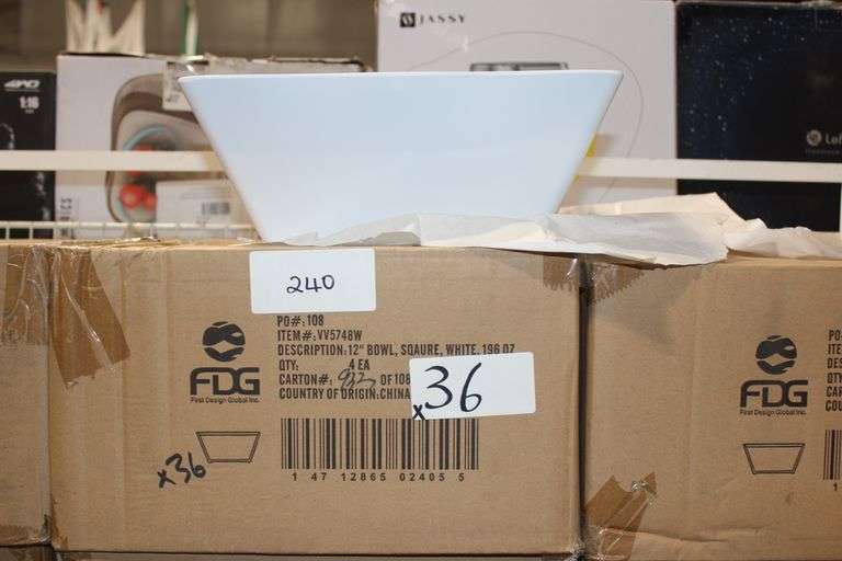 BRAND NEW FDG FIRST DESIGN GLOBAL 12" SQUARE BOWL WHITE COLOR - Dallas ...