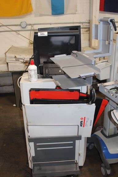 ROLLING MEDICAL STATION WITH COMPUTER MOUNT, BARCO MONITOR; DELL ...