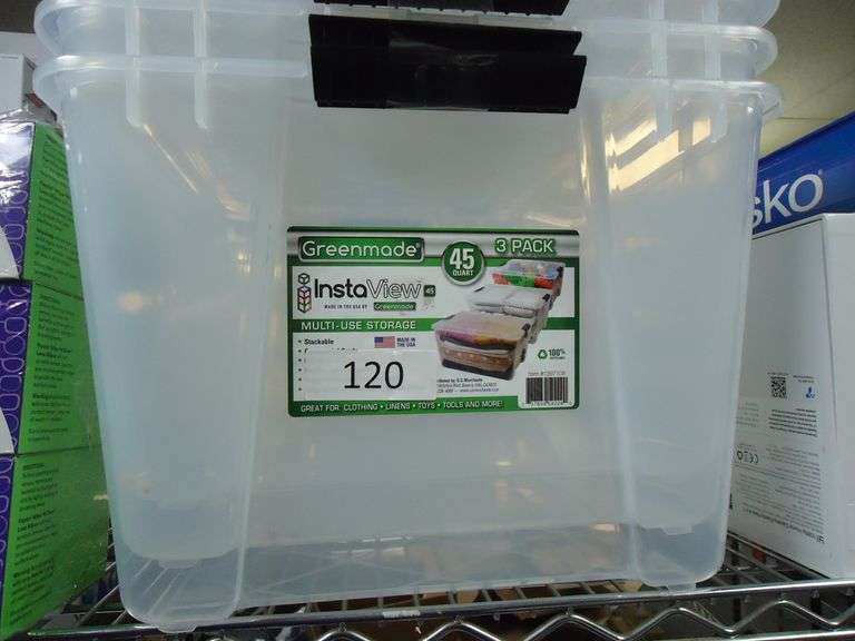 GREENMADE 45 QUART 3-PACK OF STORAGE BINS - Dallas Online Auction Company