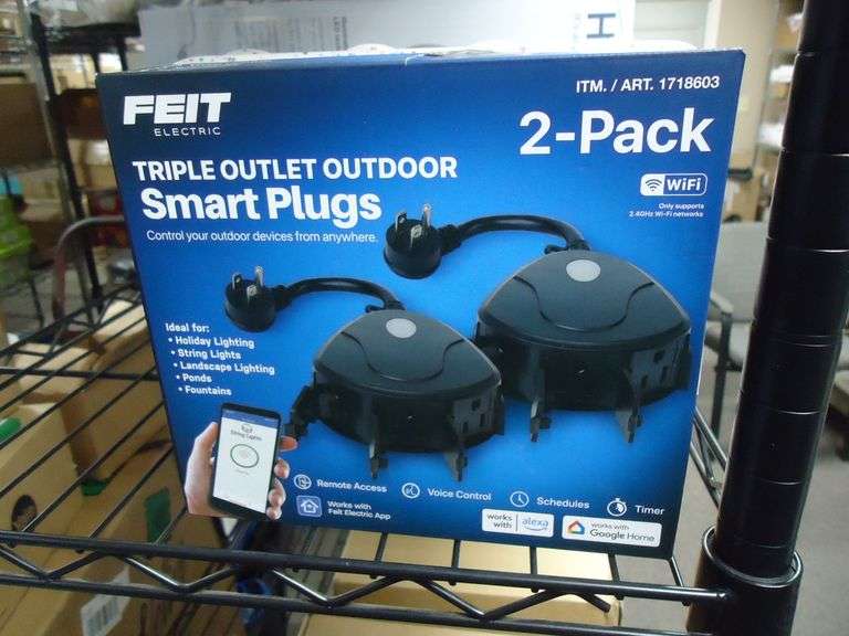 FEIT ELECTRIC 2-PACK OF TRIPLE OUTLET OUTDOOR SMART PLUGS - Dallas ...