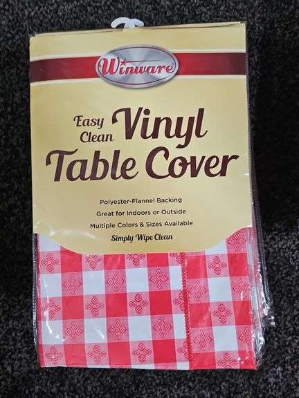 WINWARE EASY CLEAN VINYL TABLE COVER SQUARE SHAPE 52"x52" - Dallas ...