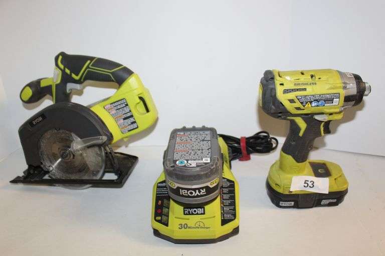 Ryobi One Plus Battery Charger Model P117, 18 V Battery Model P102, 18 ...