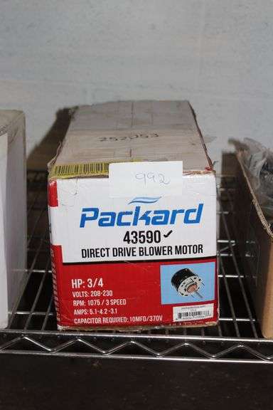 PACKARD 43590 DIRECT DRIVE BLOWER MOTOR 3/4HP 208-230V 1075RPM 3-SPEED ...