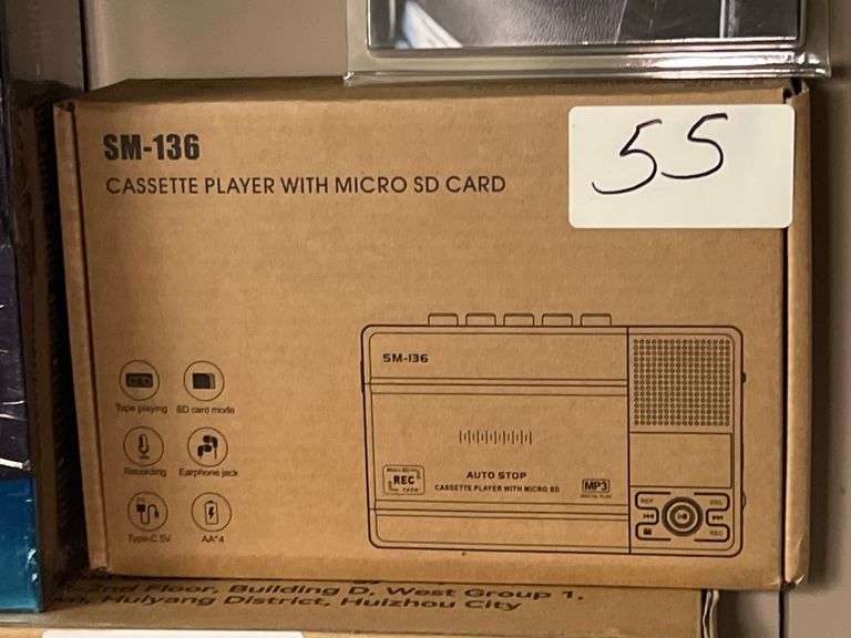 SM-136 CASSETTE PLAYER WITH MICRO SD CARD - Dallas Online Auction Company
