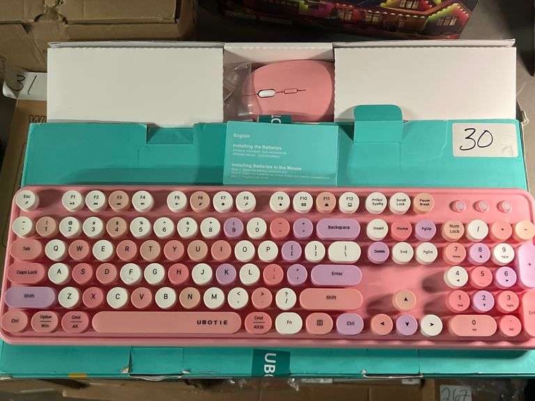 UBOTIE PINK SHADE WIRELESS KEYBOARD AND MOUSE SET S801AG-C 104-KEY WITH ...