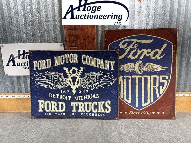 (2) FORD TIN SIGNS, 12.5 X 16 - Hoge Auctioneering LLC