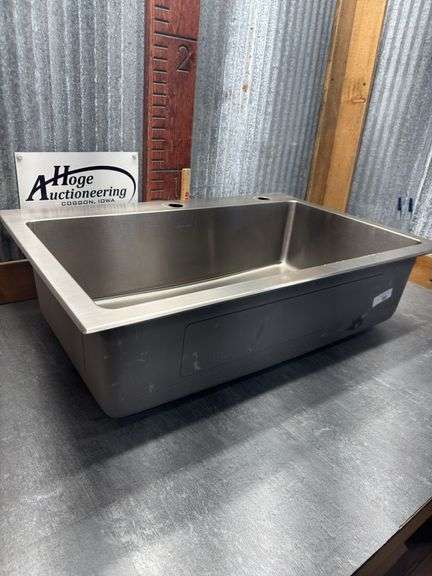 Stainless steel sink basin. Has been installed. - Hoge Auctioneering LLC