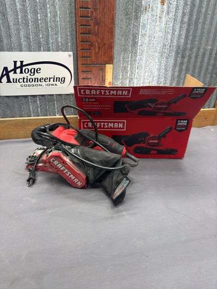 Craftsman 3X21" corded sander, works, used - Hoge Auctioneering LLC