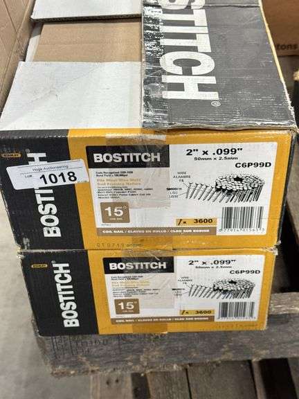 MONEY X 2--BOX OF BOSTITCH COIL NAILS, 2X.099 - Hoge Auctioneering LLC
