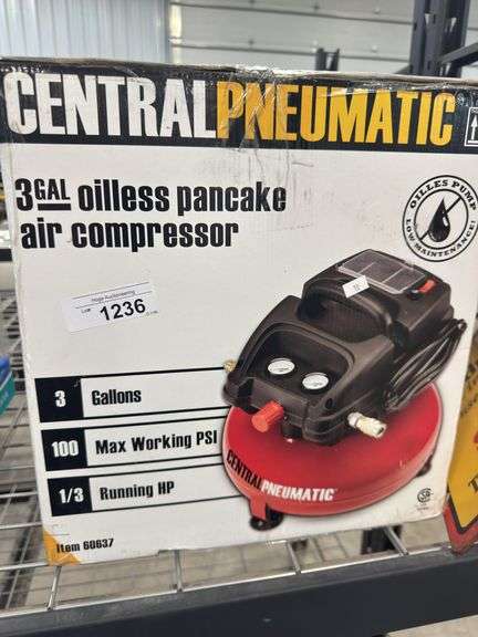 3 gallon air compressor - Hoge Auctioneering LLC