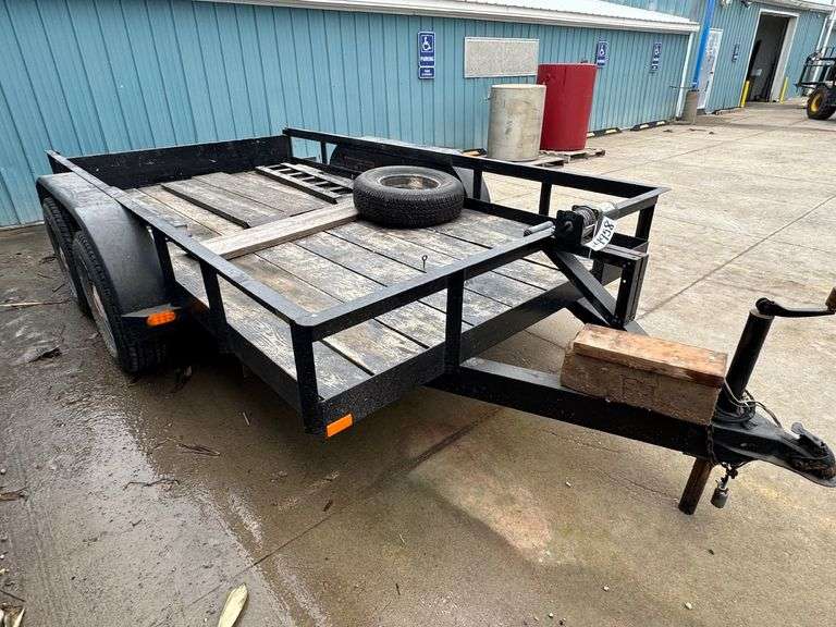 6.5 X 12 BH TRAILER, TANDEM AXLE, 2" BALL, - Hoge Auctioneering LLC