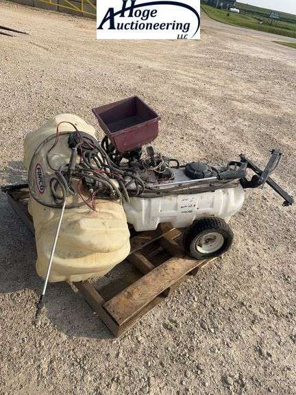 PALLET--SPRAYER ON WHEELS, SEEDER, FIMCO SPRAYER - Hoge Auctioneering LLC