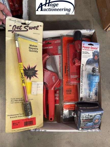 FLAT--ASST PIPE CUTTERS, BASIN WRENCH, FITTING BRUSH, JET SWET TOOL, TAX APPLIES - Hoge ...