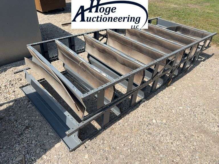 MONEY X 2--METAL SHELF 7 FT TALL X 36"L X 8"D - Hoge Auctioneering LLC