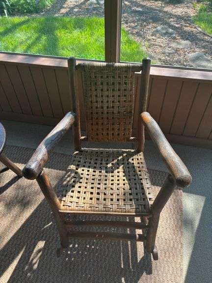 Old Hickory Rocking Chair, Martinsville Indiana - Hoosier Auction Group