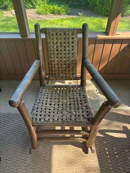 Old Hickory Rocking Chair, Martinsville Indiana - Hoosier Auction Group