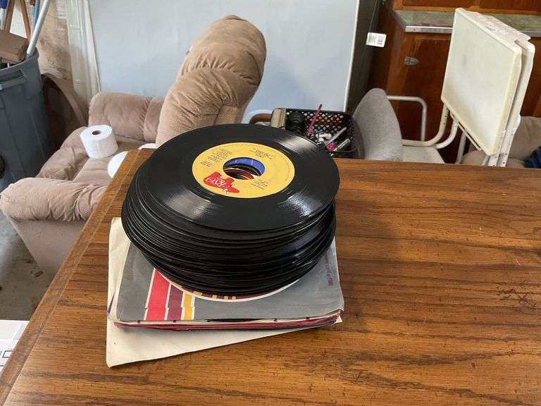 Stack of records - Hoosier Auction Group