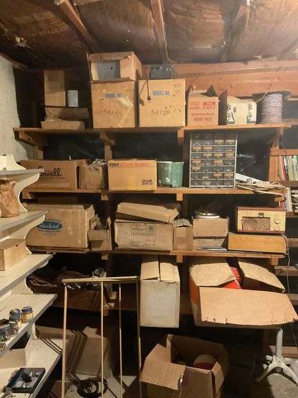 Contents of wall, white shelf, contents of shelf - Hoosier Auction Group