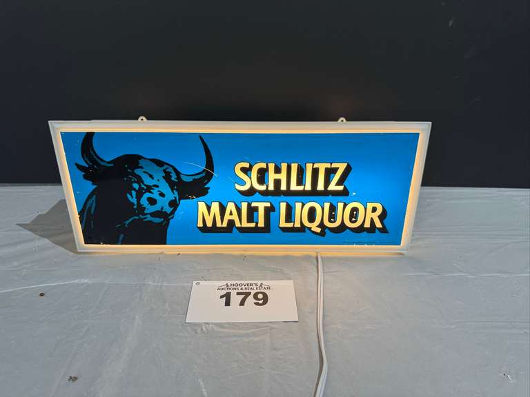 Schlitz Malt Liquor Lighted Sign - Hoover's Auctions & Real Estate LLC