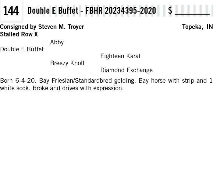 Double E Buffet - FBHR 20234395-2020 - Mt Hope Auction