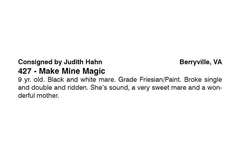 Make Mine Magic - Mt Hope Auction