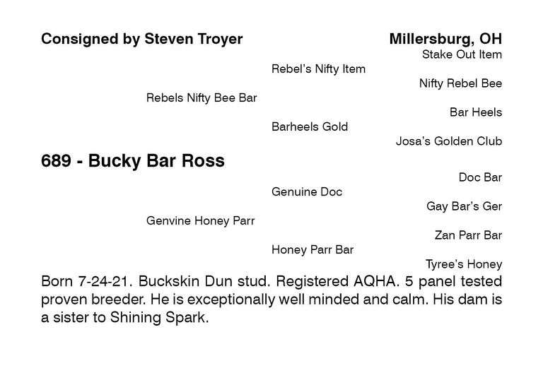 Bucky Bar Ross - Mt Hope Auction