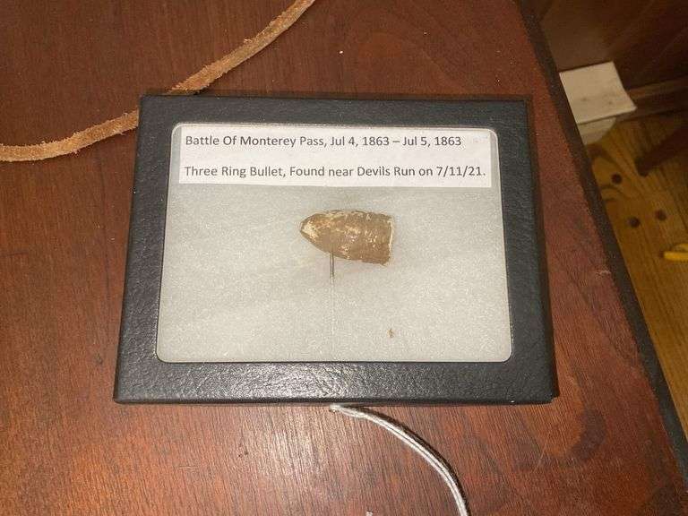 Battle of Monterey Pass, July 4-5, 1863 three ring bullet found near ...