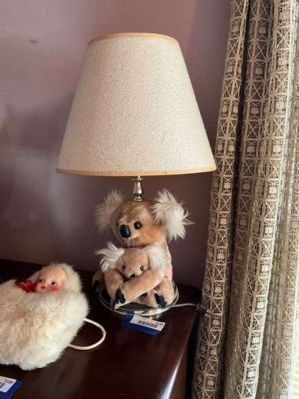 Plush koala bears table lamp w/ shade - Hurley Real Estate & Auctions