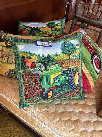 John Deere and Farmall tractor throw pillows, John Deere blanket and ...